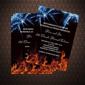 Fire and Ice Invitation, Graduation Invitation, Birthday Party ...