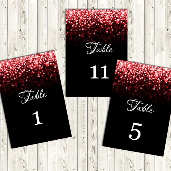 Table Numbers Red & Black - Etsy