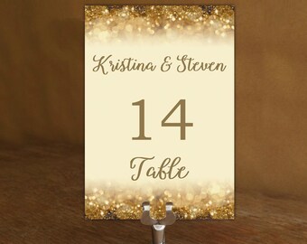 Wedding Table Numbers Holder Gold Printable Table Numbers - Etsy
