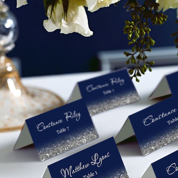 Blue Place Cards - Etsy