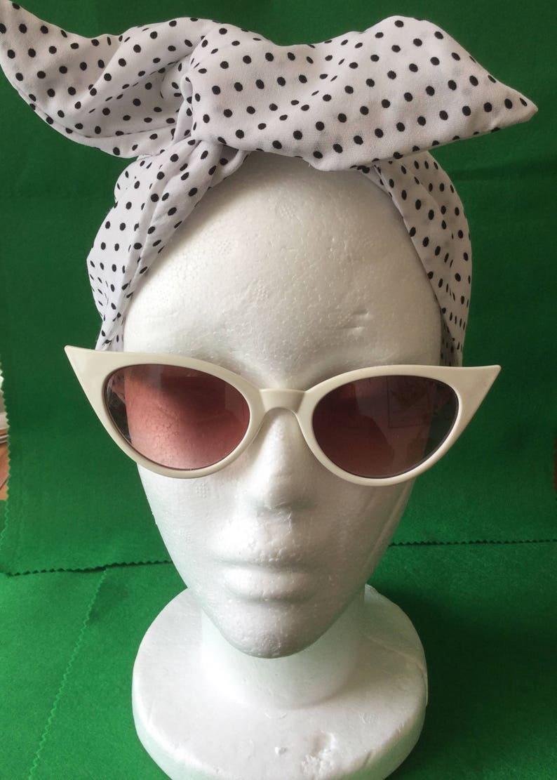 Polka Dots/50's Vintage Head Scarf/Wire Head | Etsy