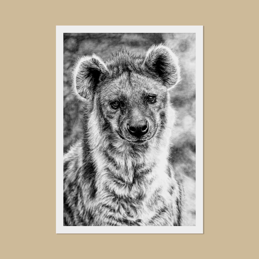 Hyena Art Prints A3, A4, A5 Sizes Wildlife Wall Art Digital Drawing ...