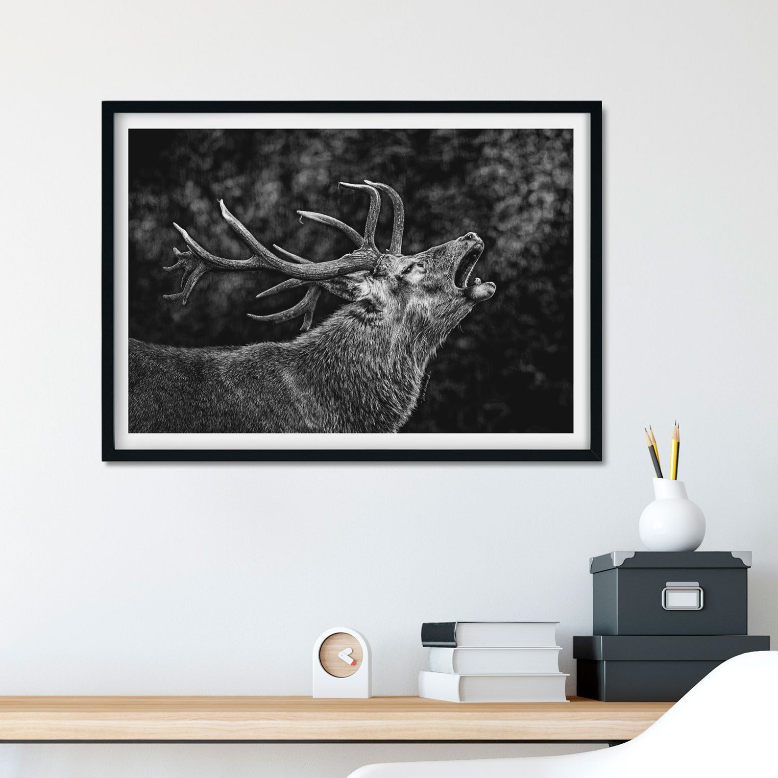Red Deer Art Prints - A3, A4, A5 Sizes - Stag Drawing - Wildlife Art ...
