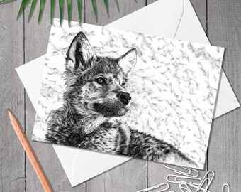 Wolf Greeting Card - Etsy