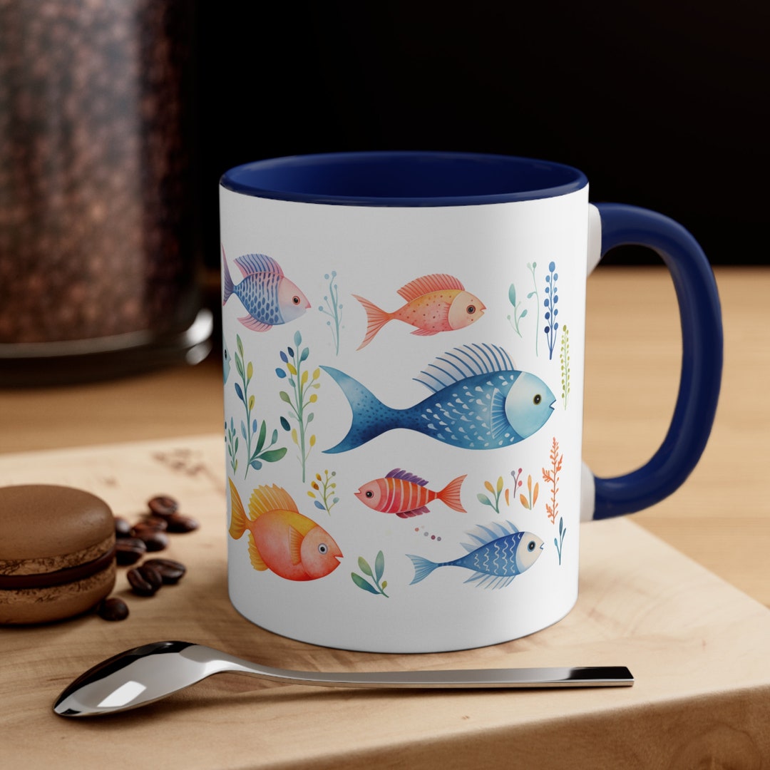 Tropical Fish Paradise Beach Accent Coffee Mug, 11oz, Colorful Ocean ...
