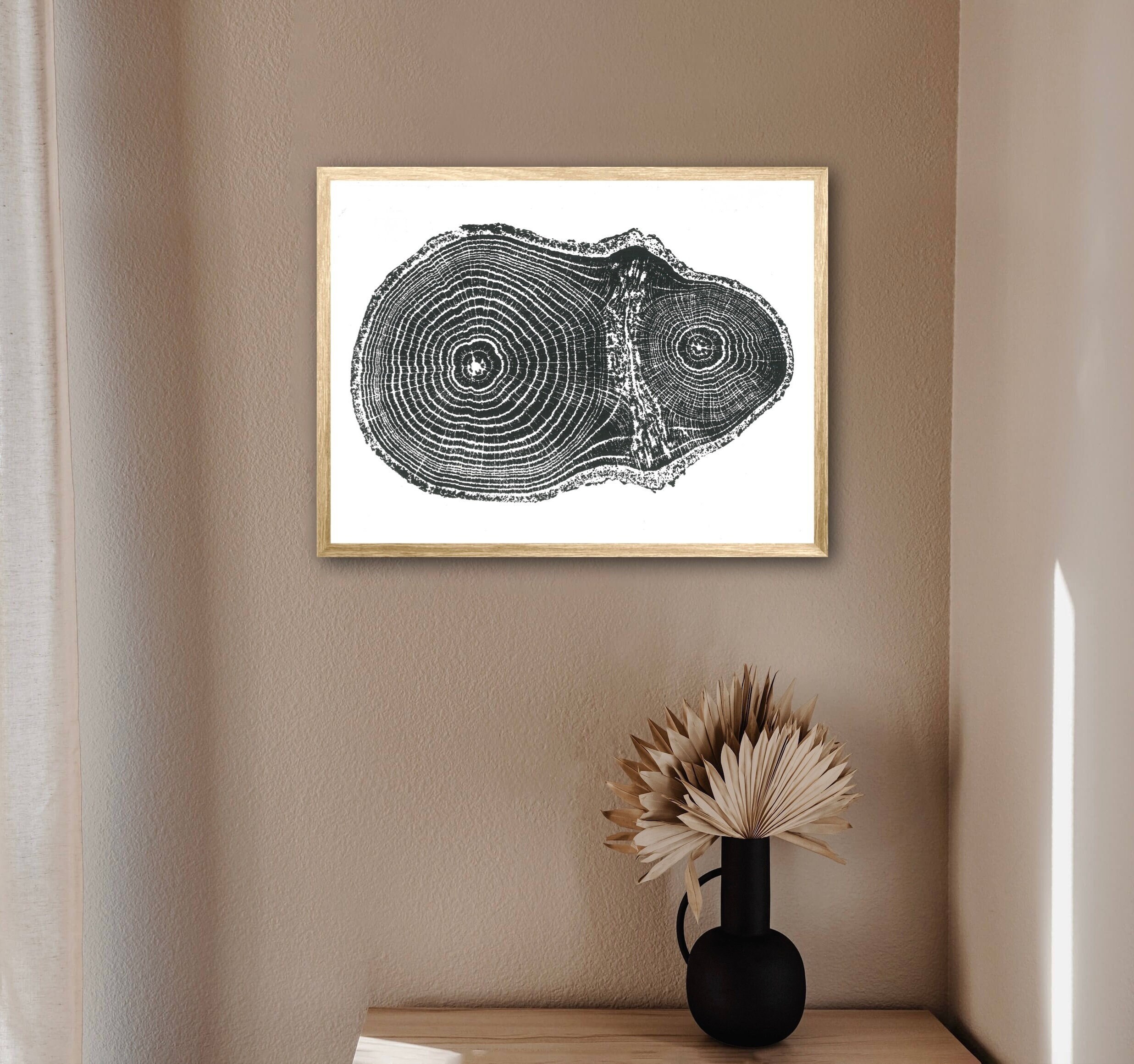 Hickory Crotch Tree Rings Relief Print Framed Wall Art - Etsy