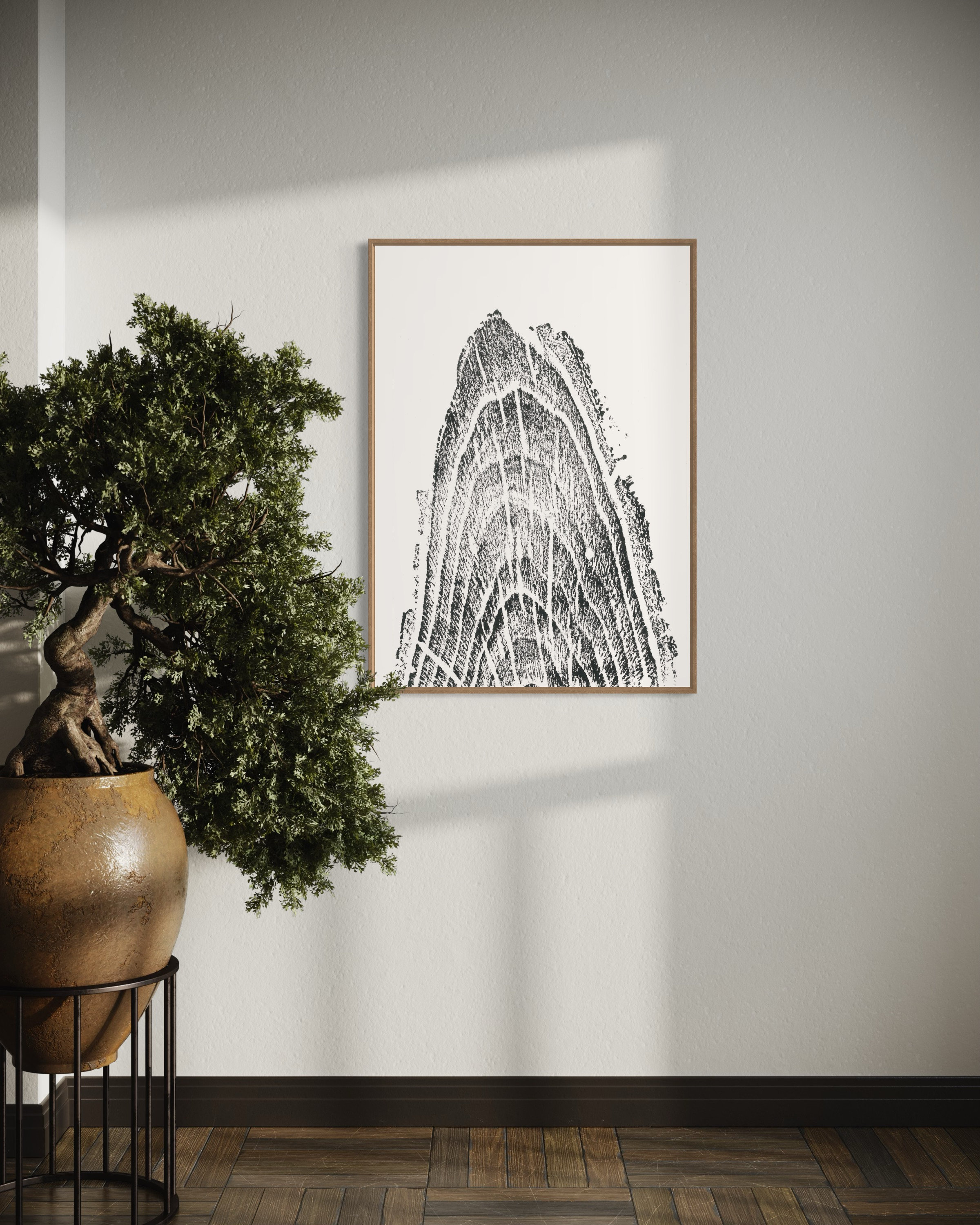 Red Oak Root Tree Rings Relief Print Framed Wall Art - Etsy
