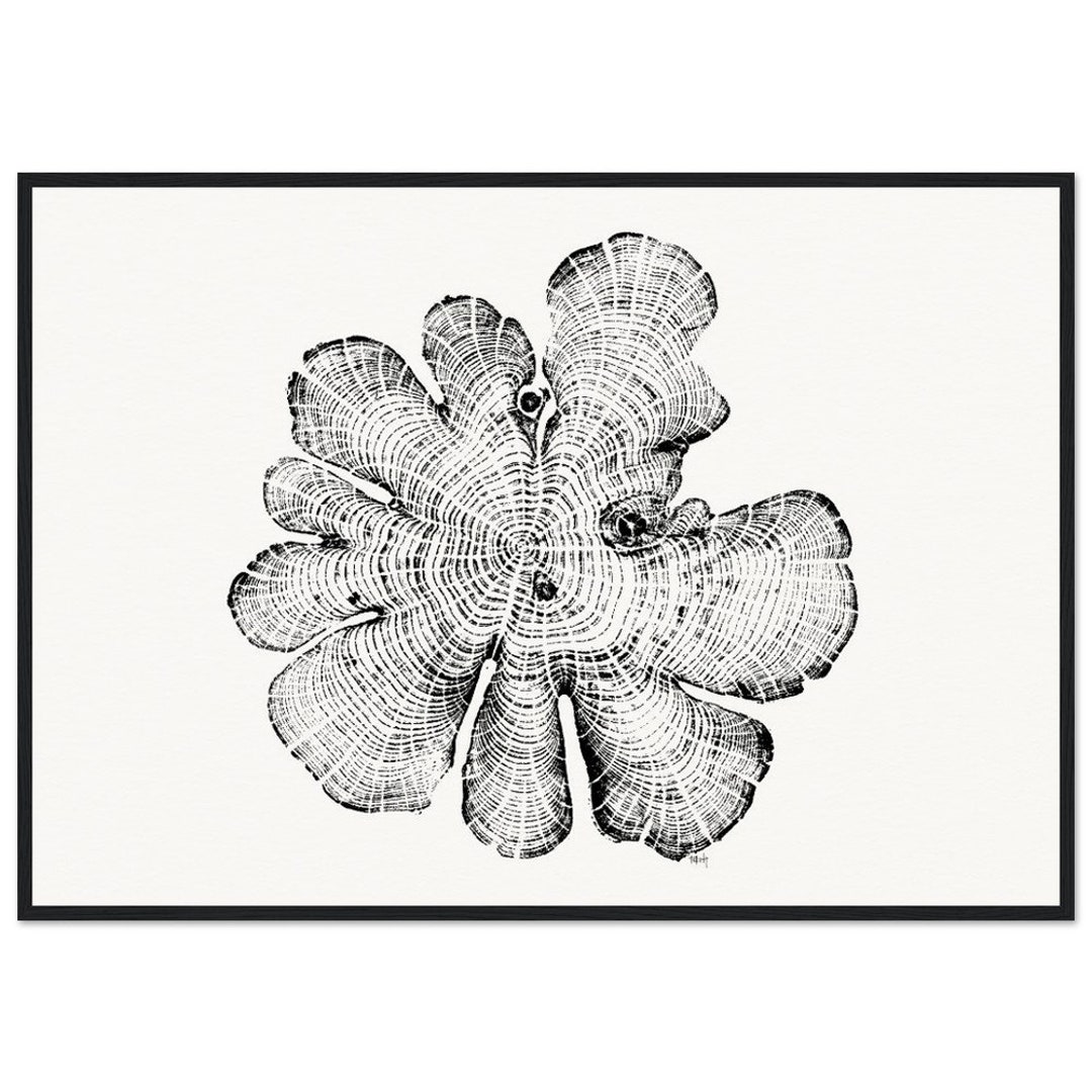 Framed Red Cedar Tree Rings Relief Print - Matte Paper Wall Art ...