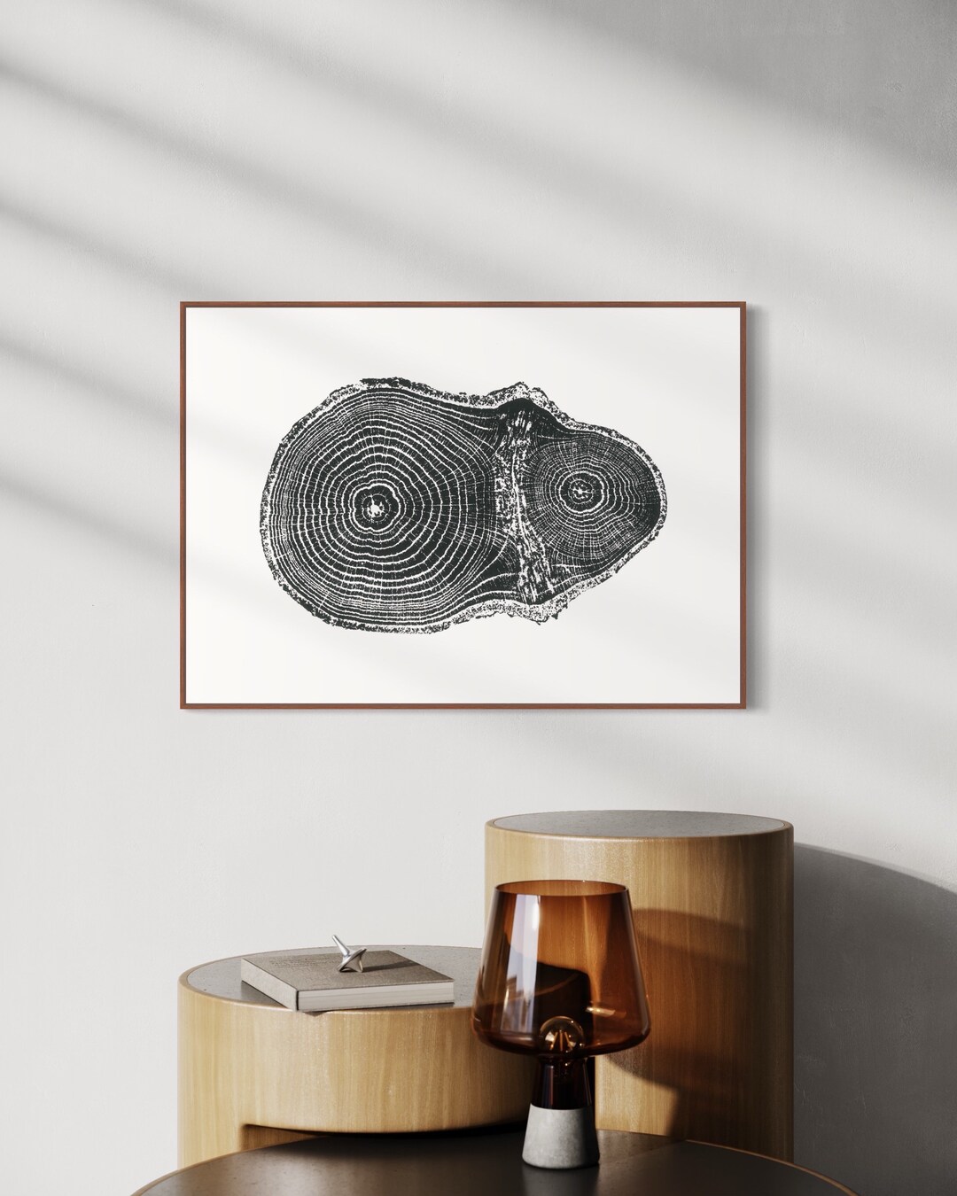 Hickory Crotch Tree Rings Relief Print Framed Wall Art - Etsy