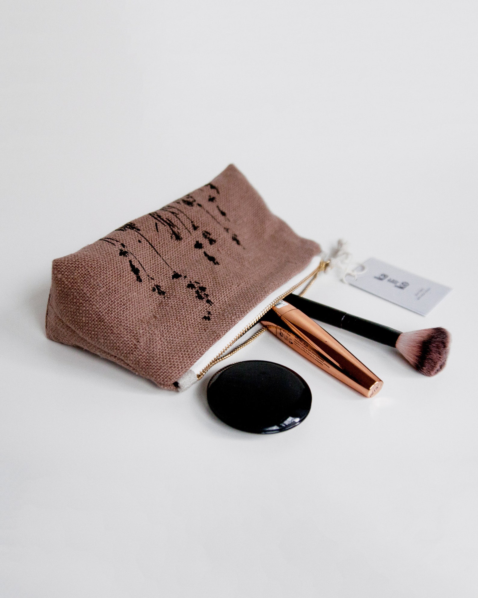 Linen Makeup Pouch in Taupe Screen Printed the Most - Etsy