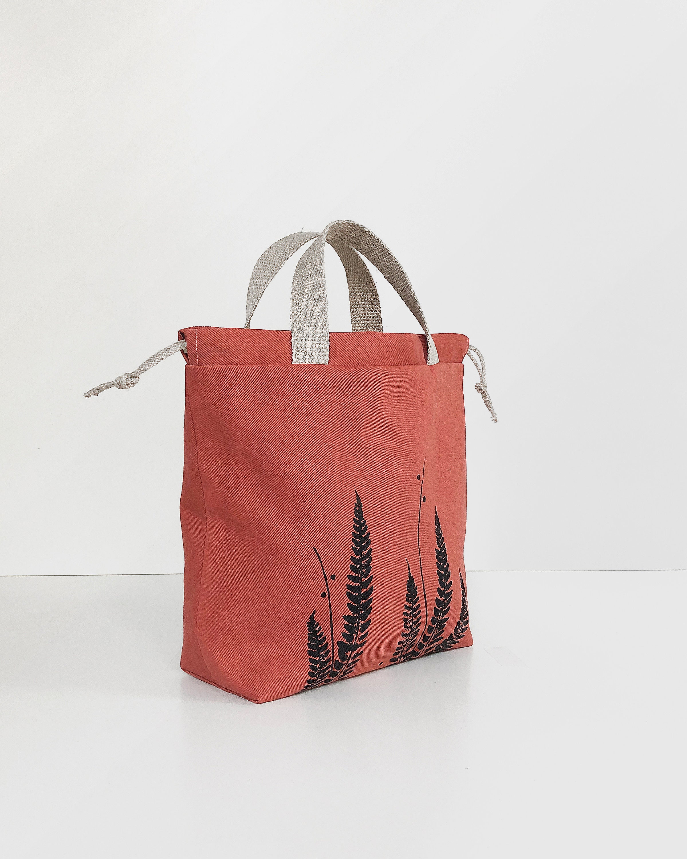 Project Bag Vibrant Red Maple Hand-printed. Drawstring Bag | Etsy