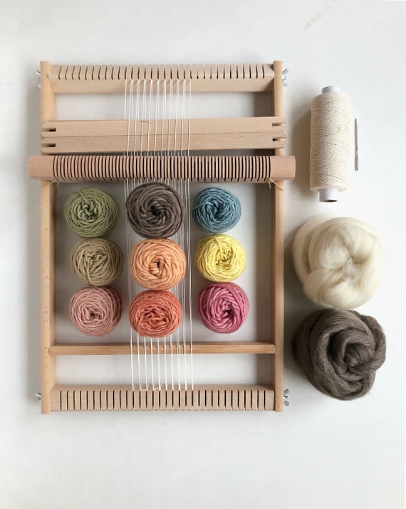 Large Weaving Starter Kit: Botanical Yarns Wool Roving - Etsy
