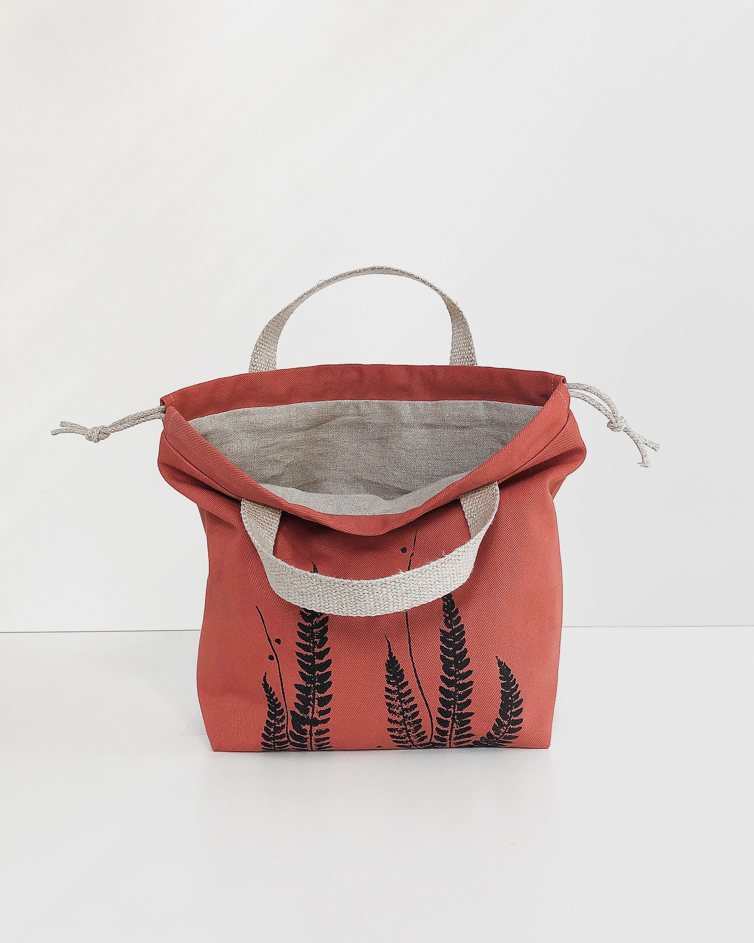 Project Bag Vibrant Red Maple Hand-printed. Drawstring Bag | Etsy