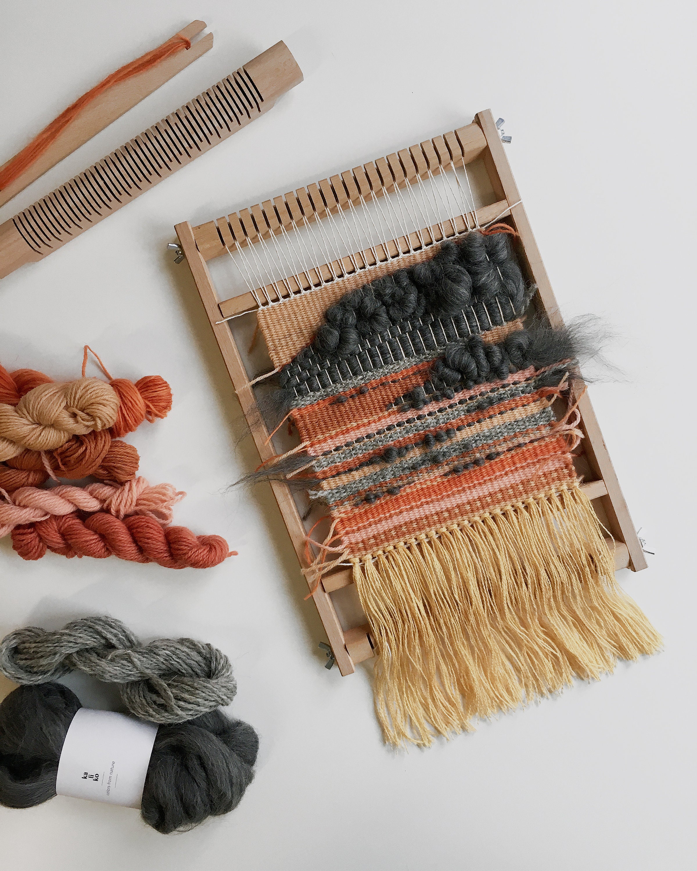 Large Weaving Starter Kit: Botanical Yarns Wool Roving - Etsy
