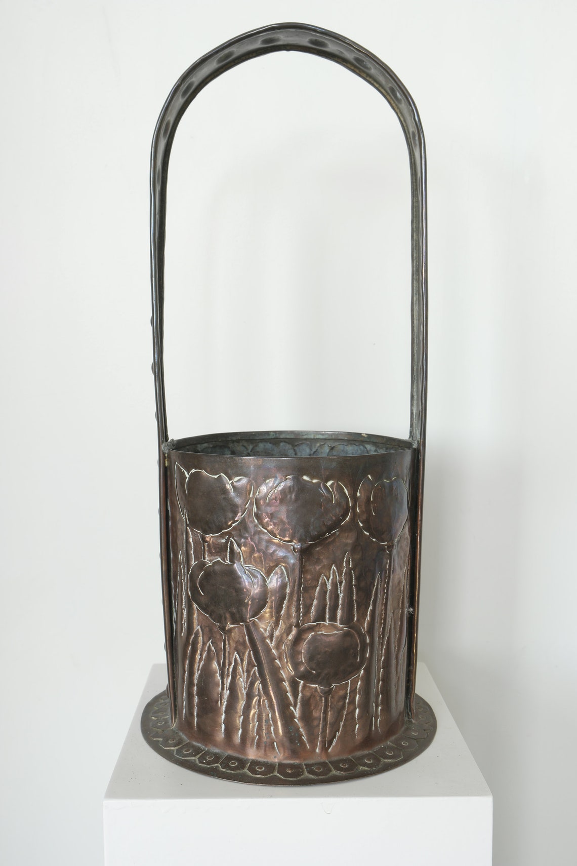 Vintage Arts & Crafts Hinged Copper Basket UK. C.1900 - Etsy