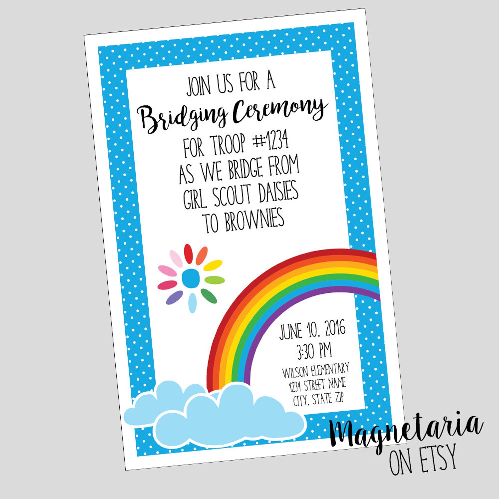 Girl Scout Bridging Ceremony Invitation - Daisies to Brownies Printable ...