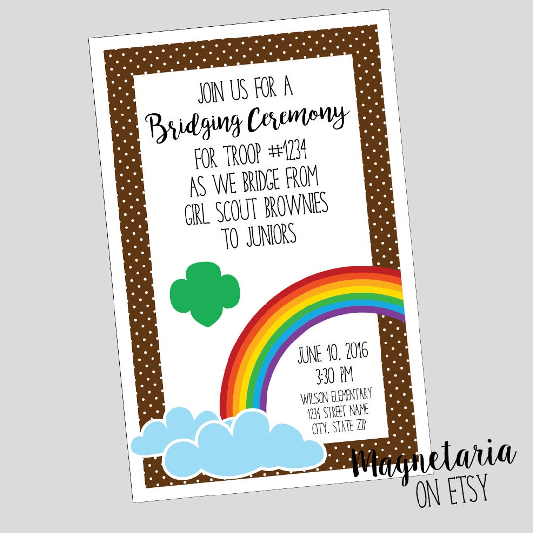 Girl Scout Bridging Ceremony Invitation - Brownies to Juniors - Etsy