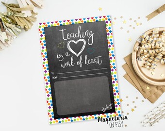 Big Heart Teacher Appreciation Printable Gift Card Holder INSTANT ...
