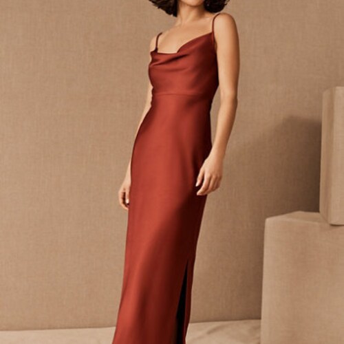 Rust Color Satin Bridesmaid Dress Wedding Dress Bridesmaid - Etsy