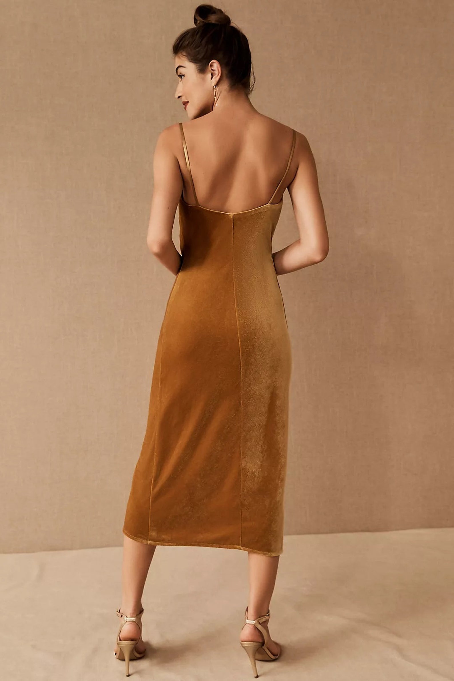 Gold Color Velvet Dress Bridesmaid Dresses Bridesmaid Dress - Etsy