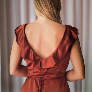 Rust Satin Bridesmaid Dress, Wedding Dress, Bridesmaid Dresses, Wedding ...