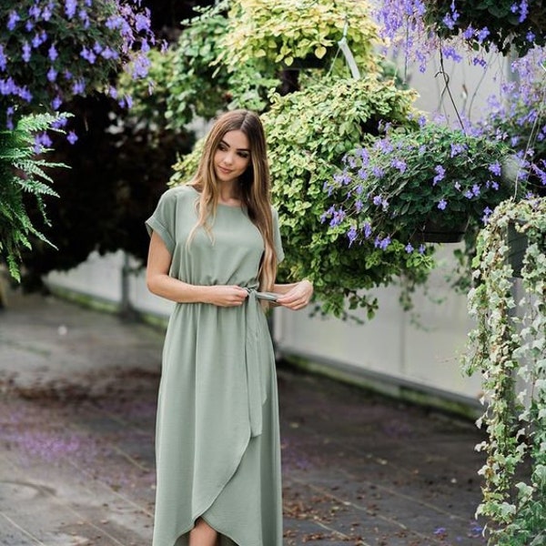 Pale Green Dress - Etsy