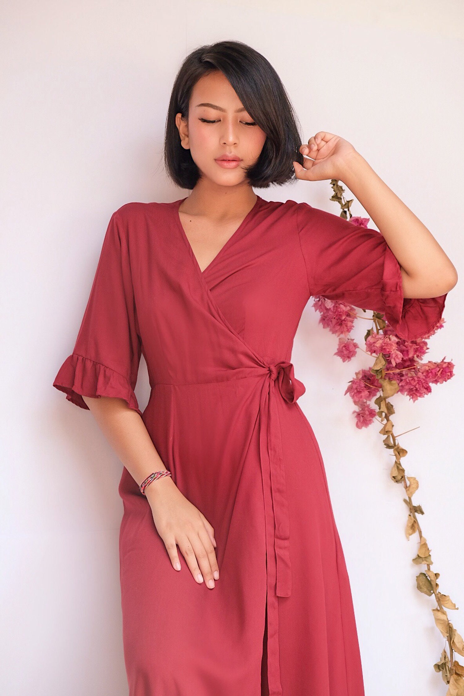 Maxi Wrap Dress Wrap Dresses Long Dress Maxi Summer Dress | Etsy