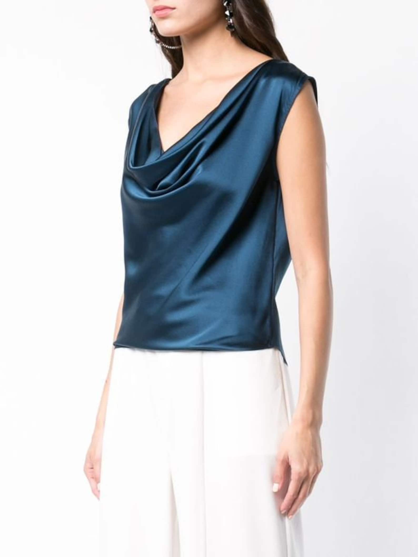 Satin Woman Top Satin Casual Top Sleeveless Top Long Sleeve - Etsy