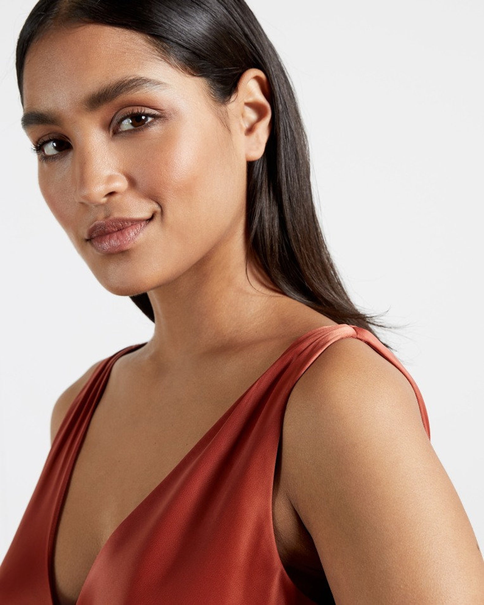 Rust Color Satin Bridesmaid Dress Wedding Dress Bridesmaid - Etsy