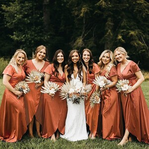 Rust Color Satin Bridesmaid Dress, Wedding Dress, Bridesmaid Dresses ...