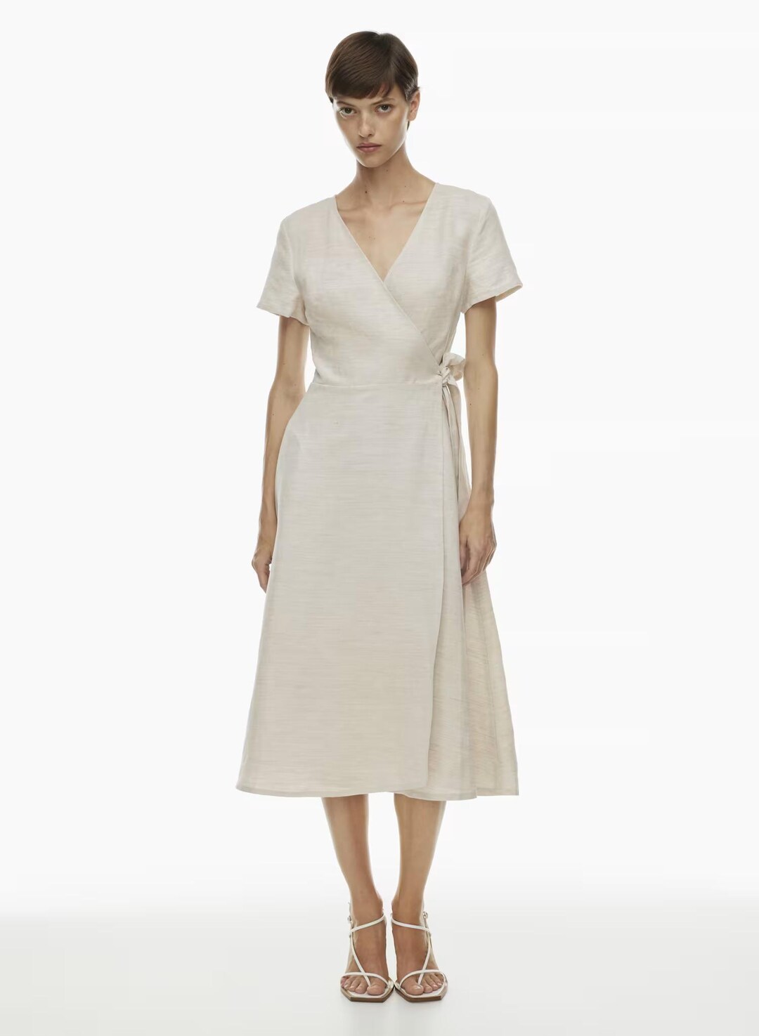 Natural Linen Midi Wrap Dress, Long Dress, Summer Dress, Maternity ...