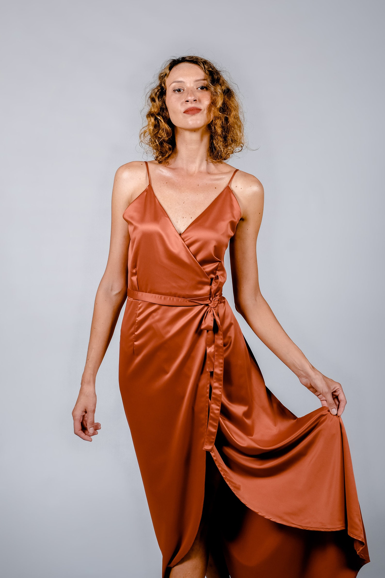 Rust Color Satin Bridesmaid Dress Wedding Dress Bridesmaid | Etsy