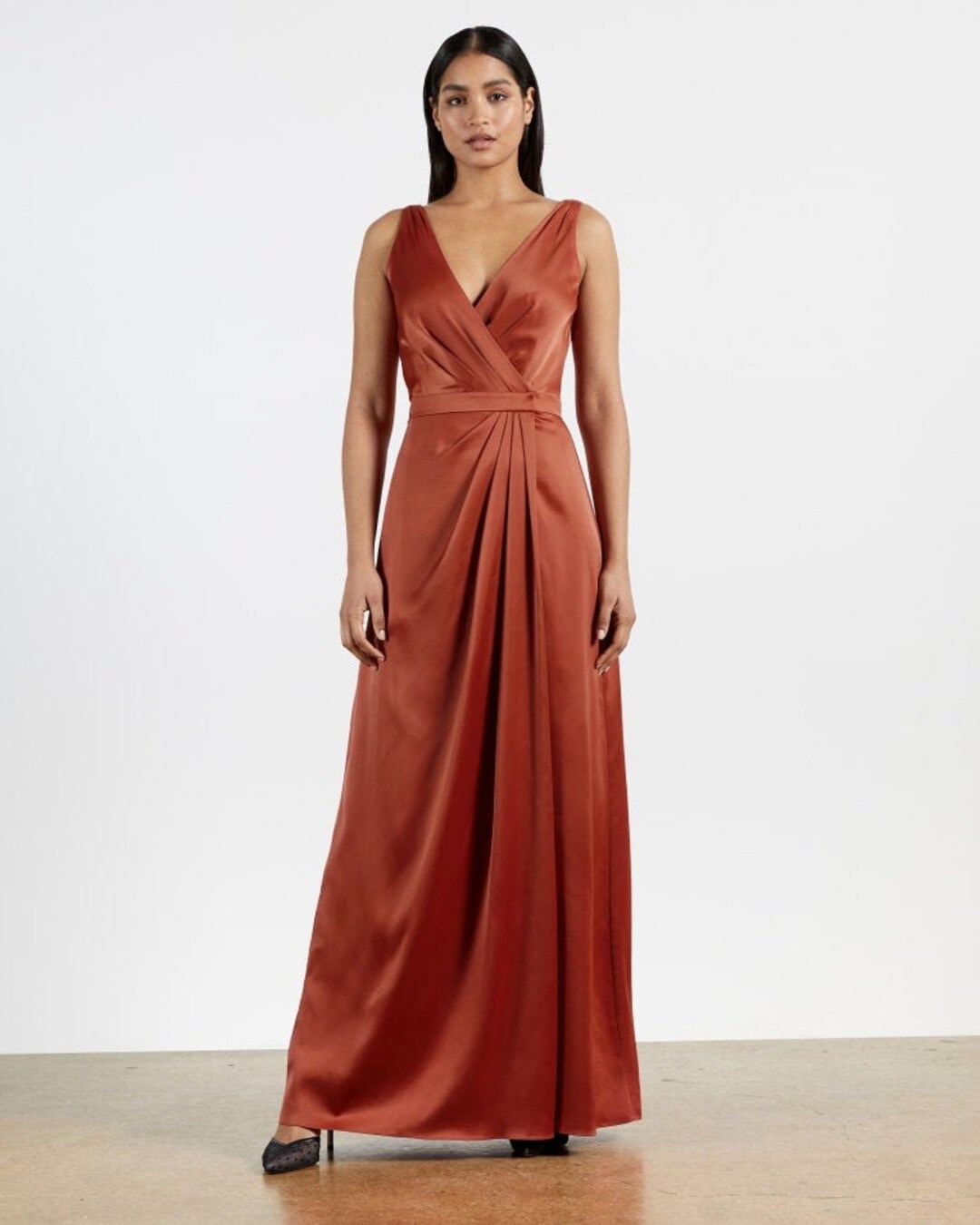 Rust Color Satin Bridesmaid Dress, Wedding Dress, Bridesmaid Dresses ...
