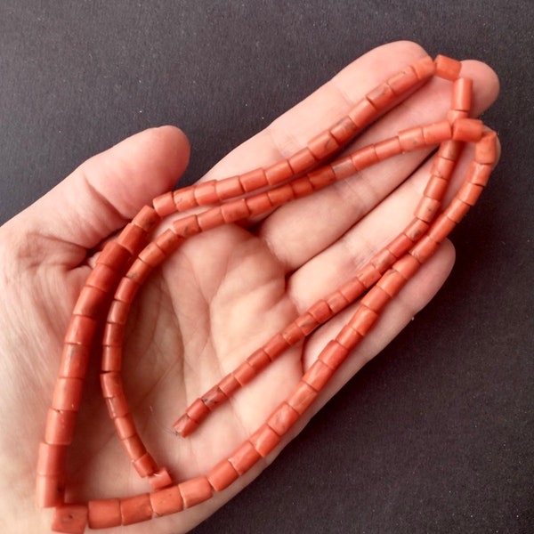 Antique Coral Necklace Etsy