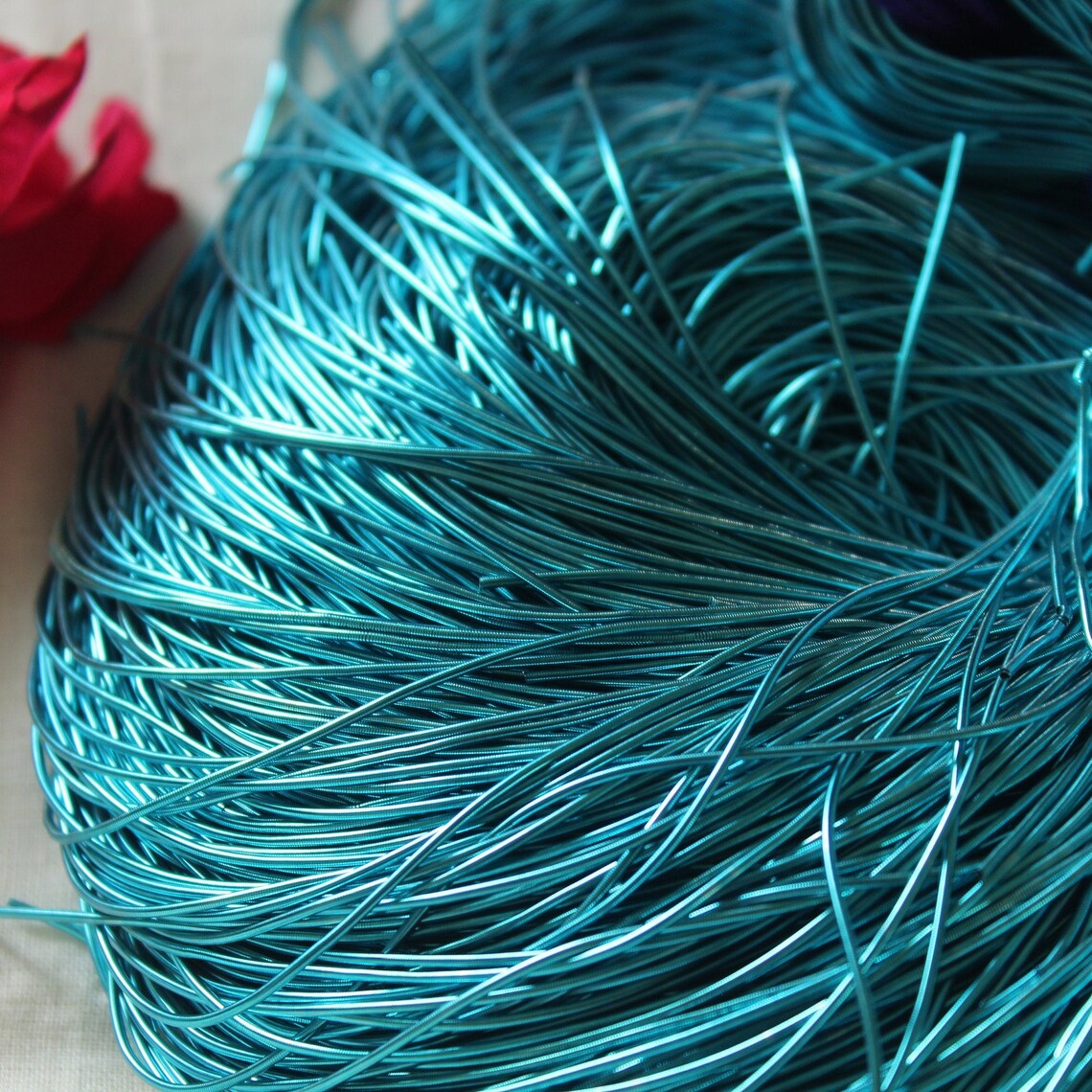 Light Blue French Wire-metallic Rough Wire-purl-goldwork - Etsy