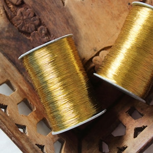 Deep Gold Zari Metallic Thread-hand Machine Embroidery -metallic Sewing ...