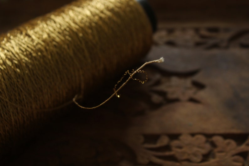 Dull Gold Zari Metallic Passing/couching/gilt Thread-japan Thread ...
