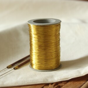 Deep Gold Zari Metallic Thread-hand Machine Embroidery -metallic Sewing ...