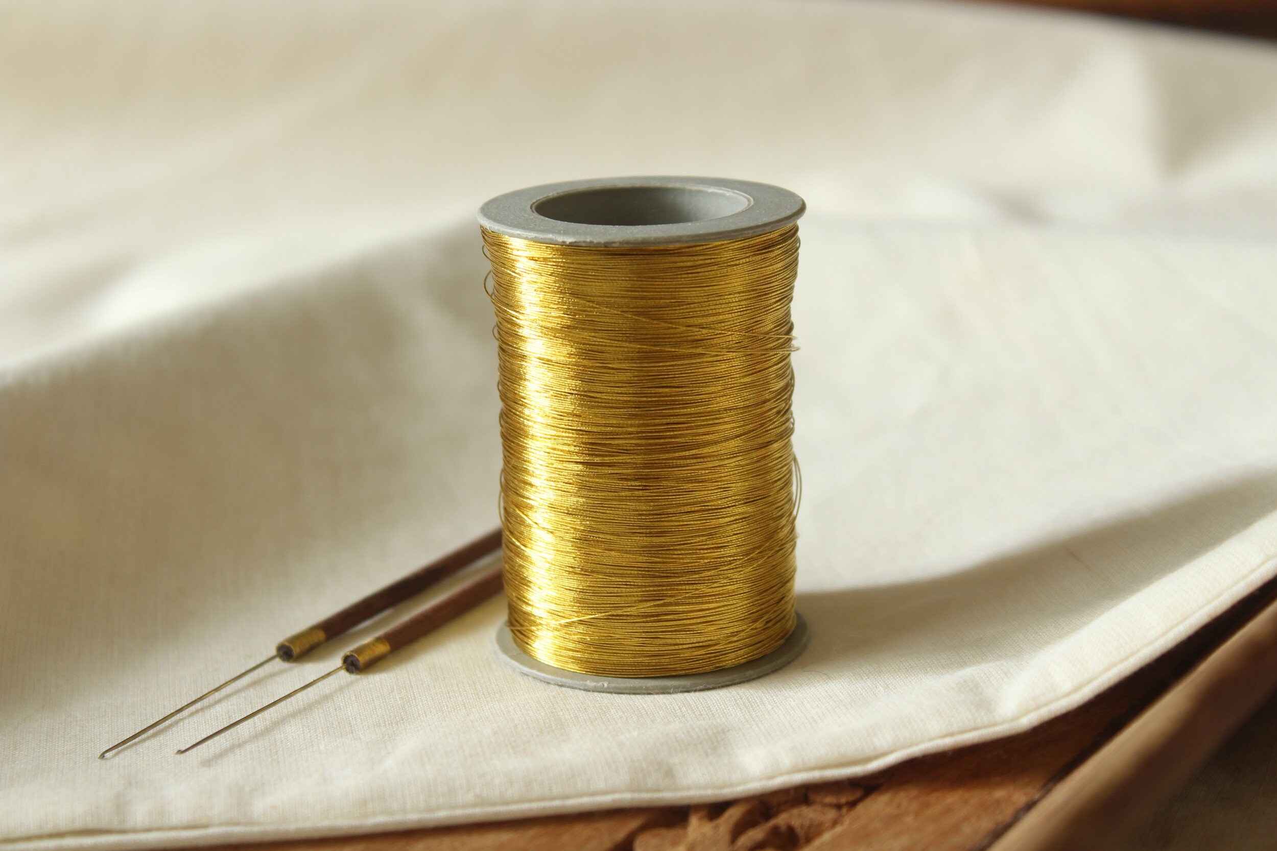 Deep Gold Zari Metallic Thread-hand Machine Embroidery -metallic Sewing ...