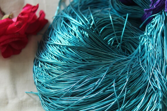 Light Blue French Wire-metallic Rough Wire-purl-goldwork - Etsy