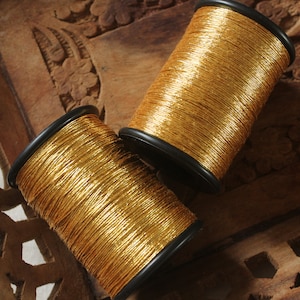 Bright Gold Zari Metallic Passing/couching/gilt Thread-japan Thread ...