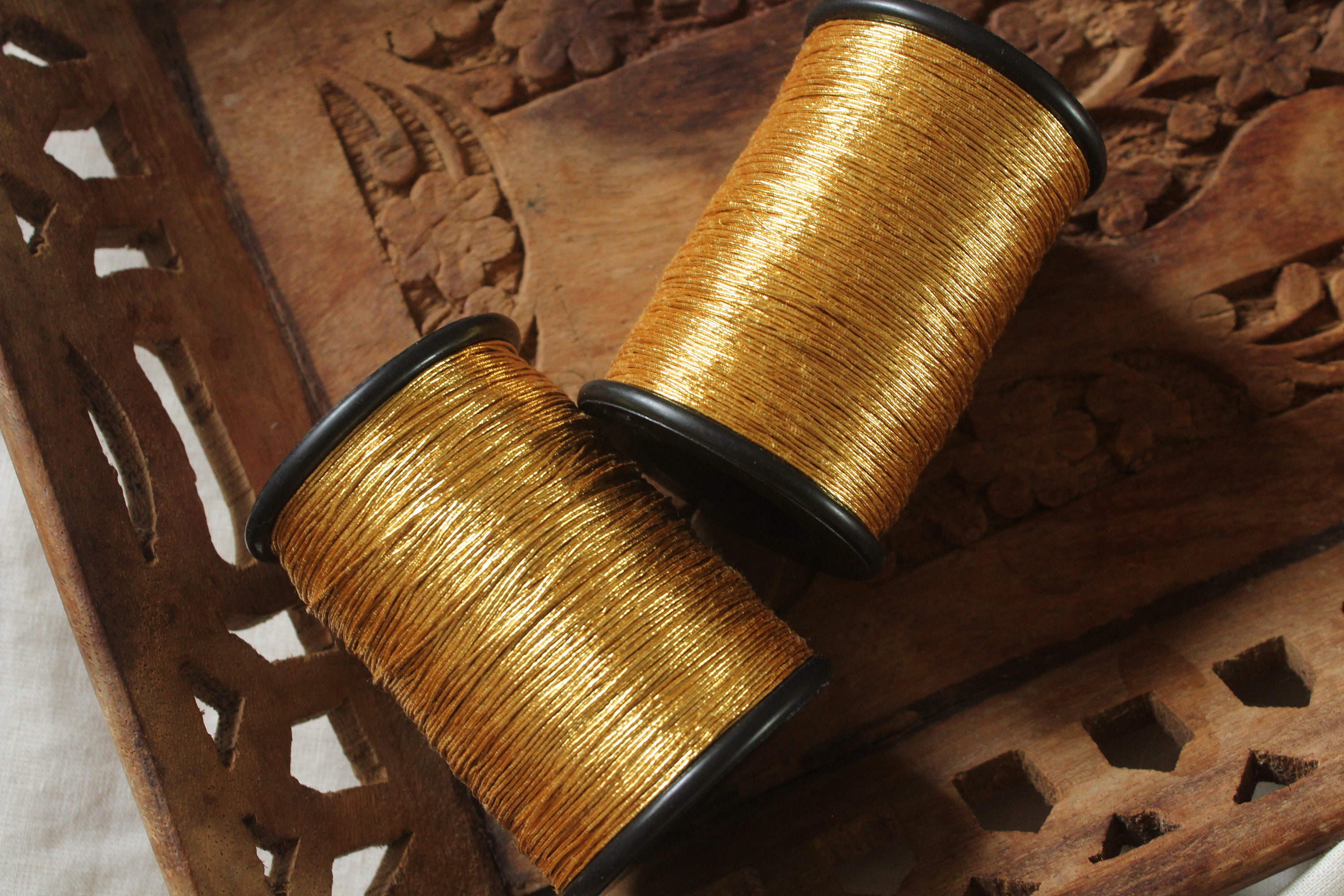 Bright Gold Zari Metallic Passing/couching/gilt Thread-japan Thread ...