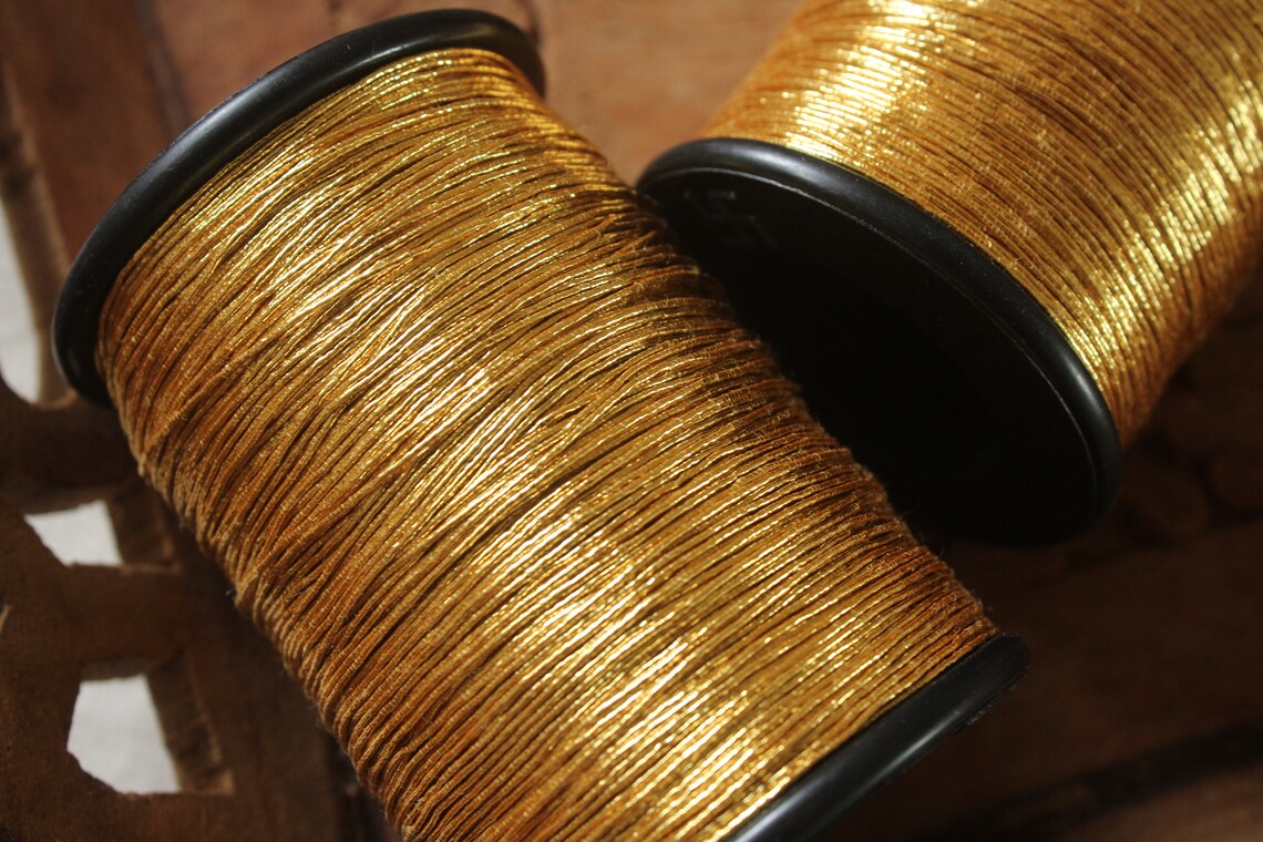 Bright Gold Zari Metallic Passing/couching/gilt Thread-japan Thread ...