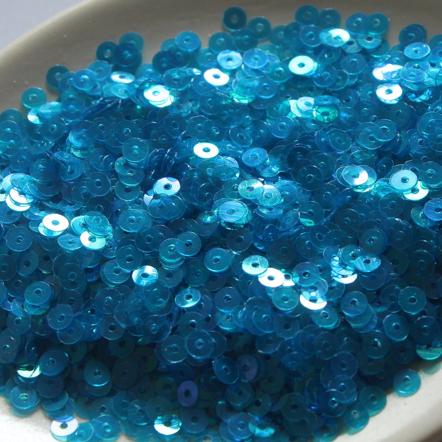 Transparent Turquoise Blue Flat Sequins Paillettes Iridescent Finish ...