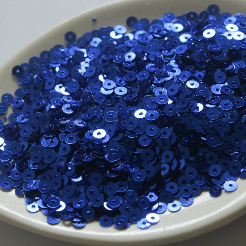 Dark Blue Flat Metallic Sequins Paillettes Round Sequins 4mm - Etsy