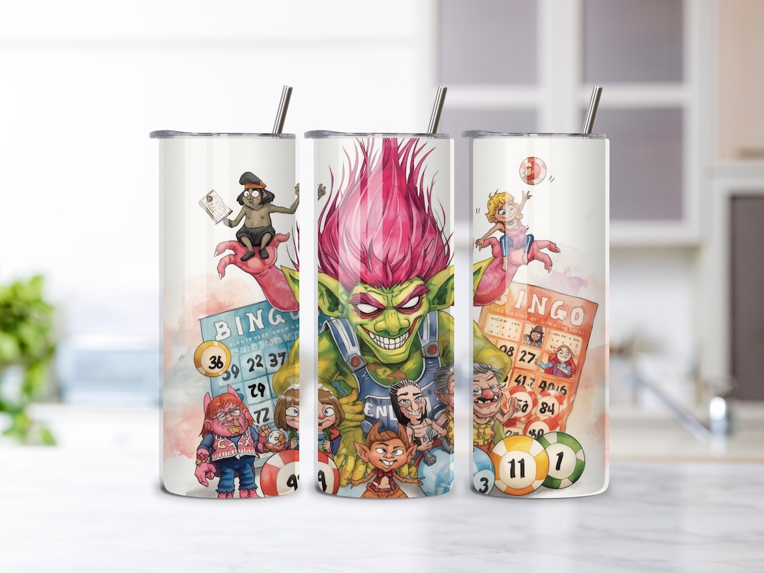 Evil Bingo Troll, 20oz Sublimation Tumbler Designs, Straight Skinny ...