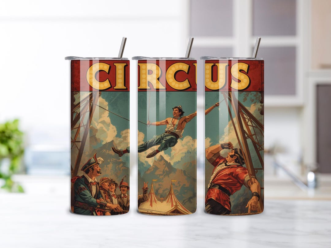 Vintage Circus Acrobat Illustration, Antique Big Top Performance Scene ...