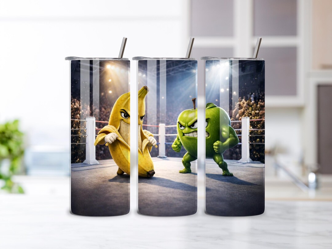 Banana Vs Green Apple Boxing Match,funny Food Fight Characters, Angry ...