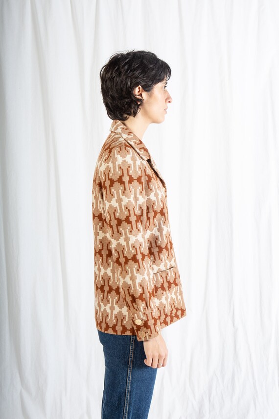 1960s Rust Orange Patterned Jacket - Gem