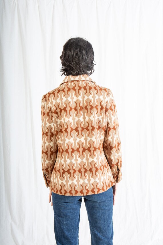 1960s Rust Orange Patterned Jacket - Gem